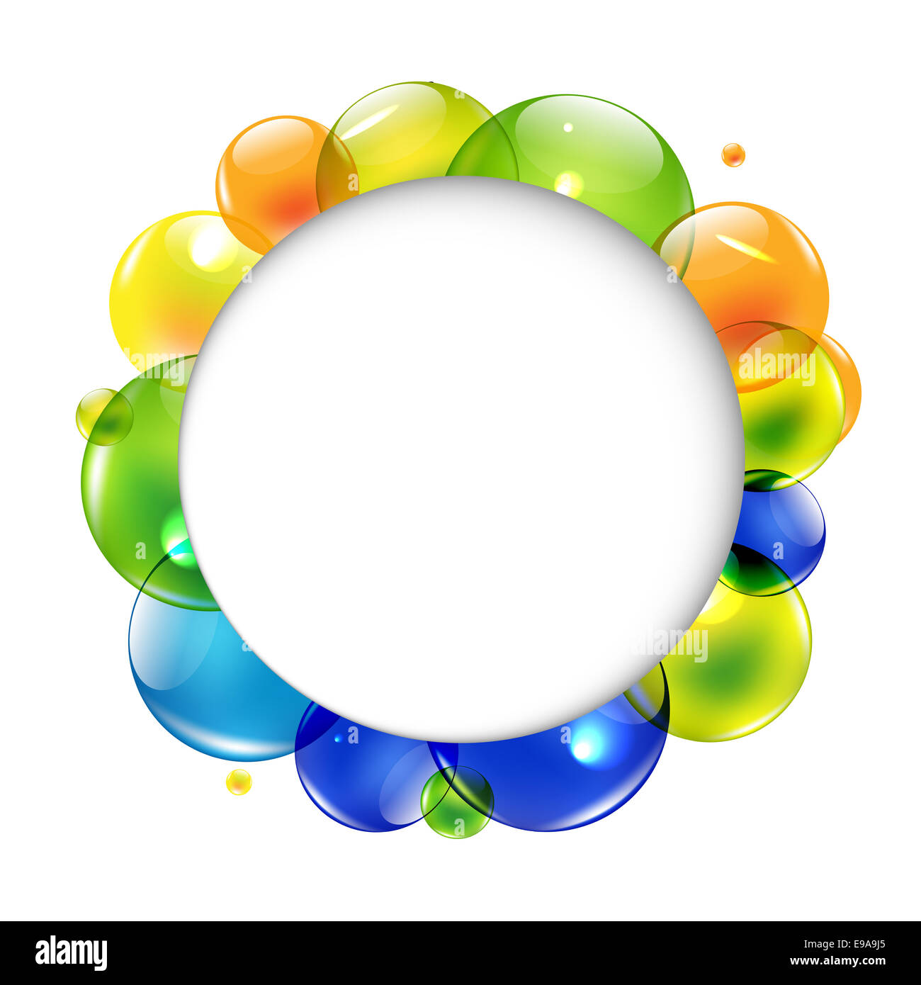 Speech Bubble With Color Balls Stock Photo - Alamy