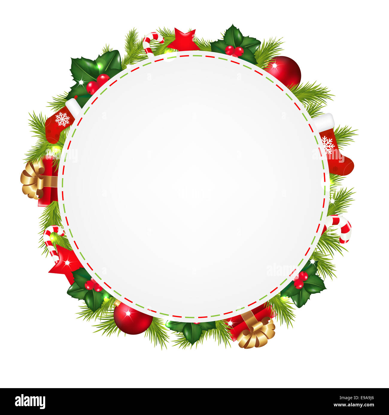 Speech Bubble With Christmas Icons Stock Photo - Alamy