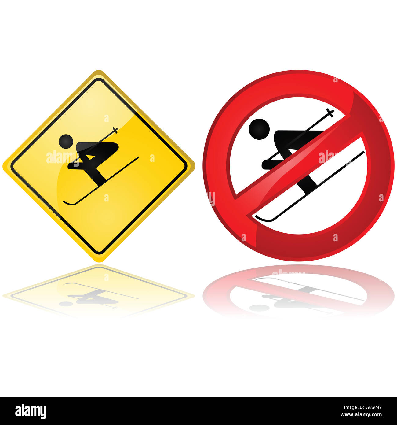 Ski signs Stock Photo - Alamy