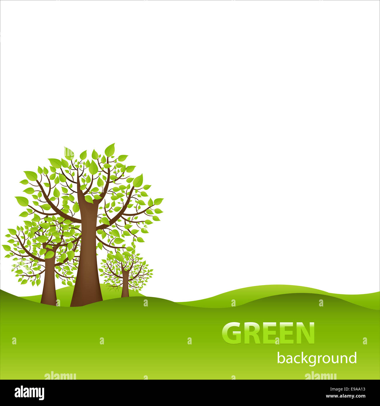 Green Background With Trees Stock Photo - Alamy