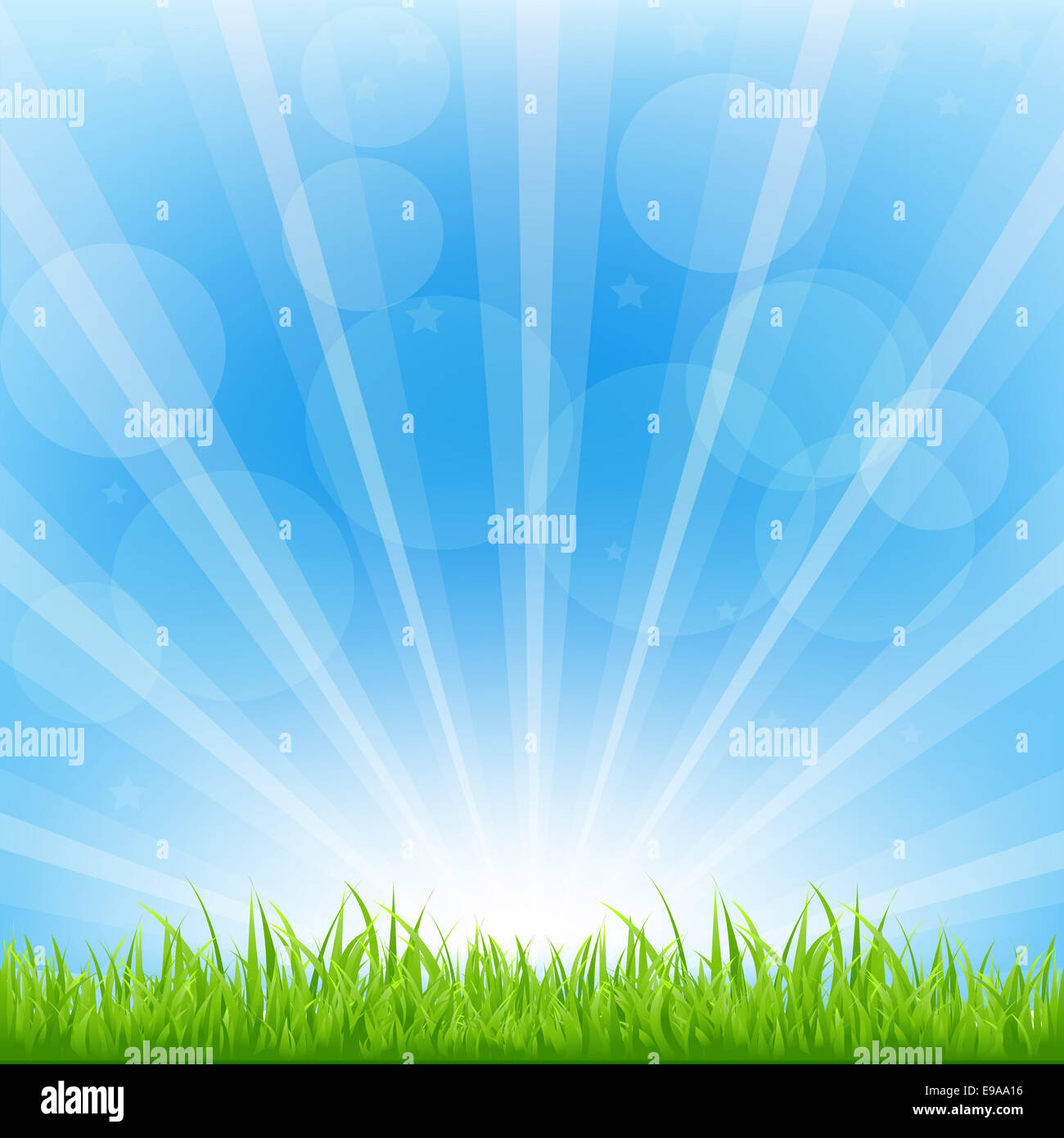 Green Background With Sunburst Stock Photo - Alamy