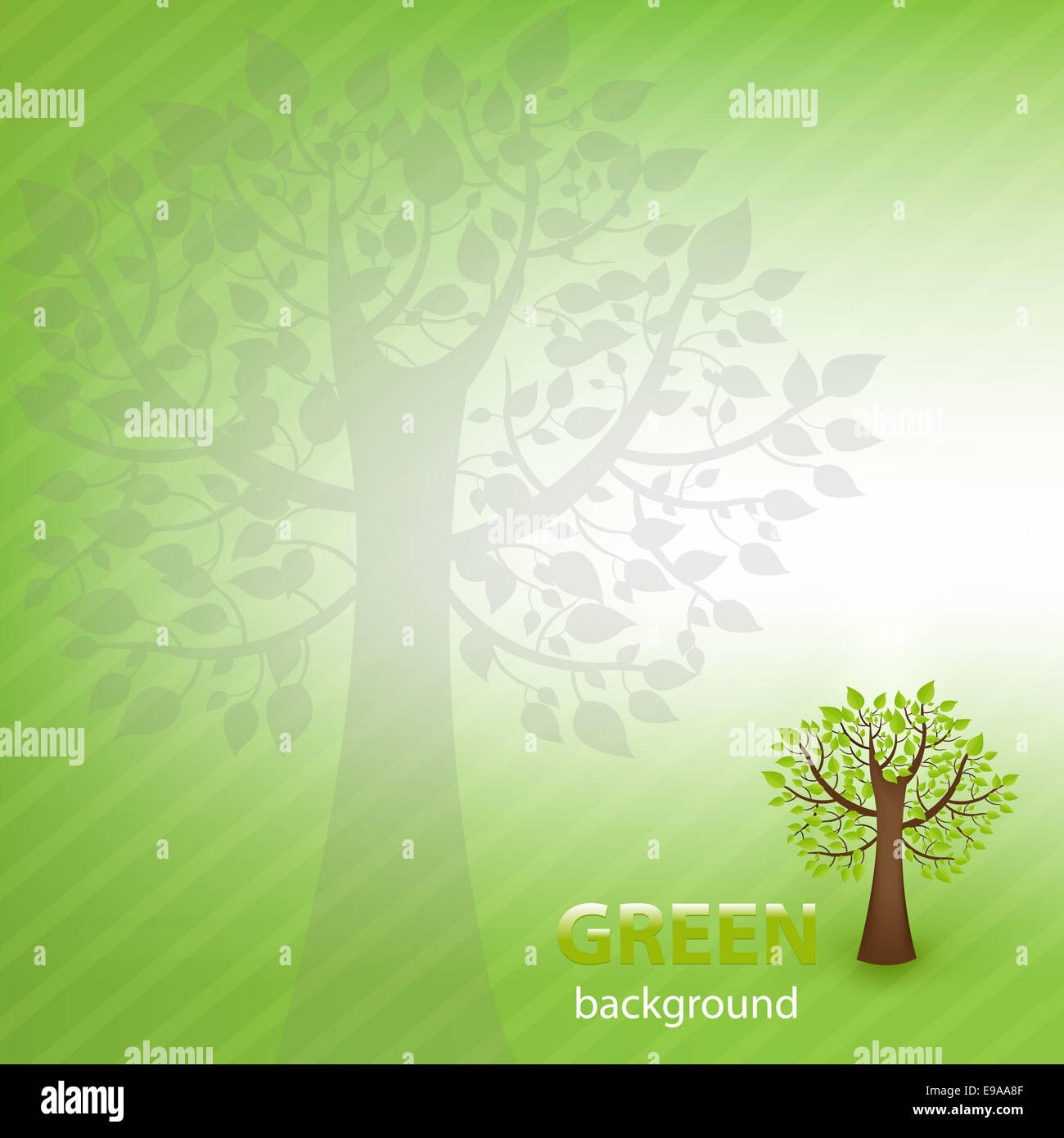 Green Background With Tree Stock Photo - Alamy