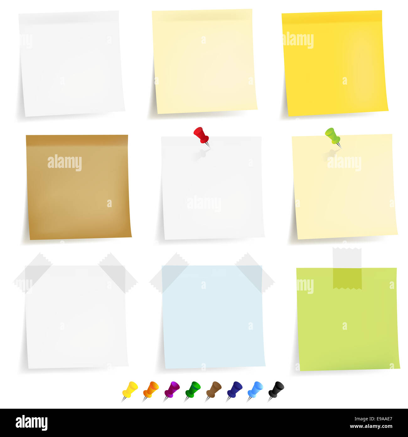 Sticky Papers Set Stock Photo - Alamy