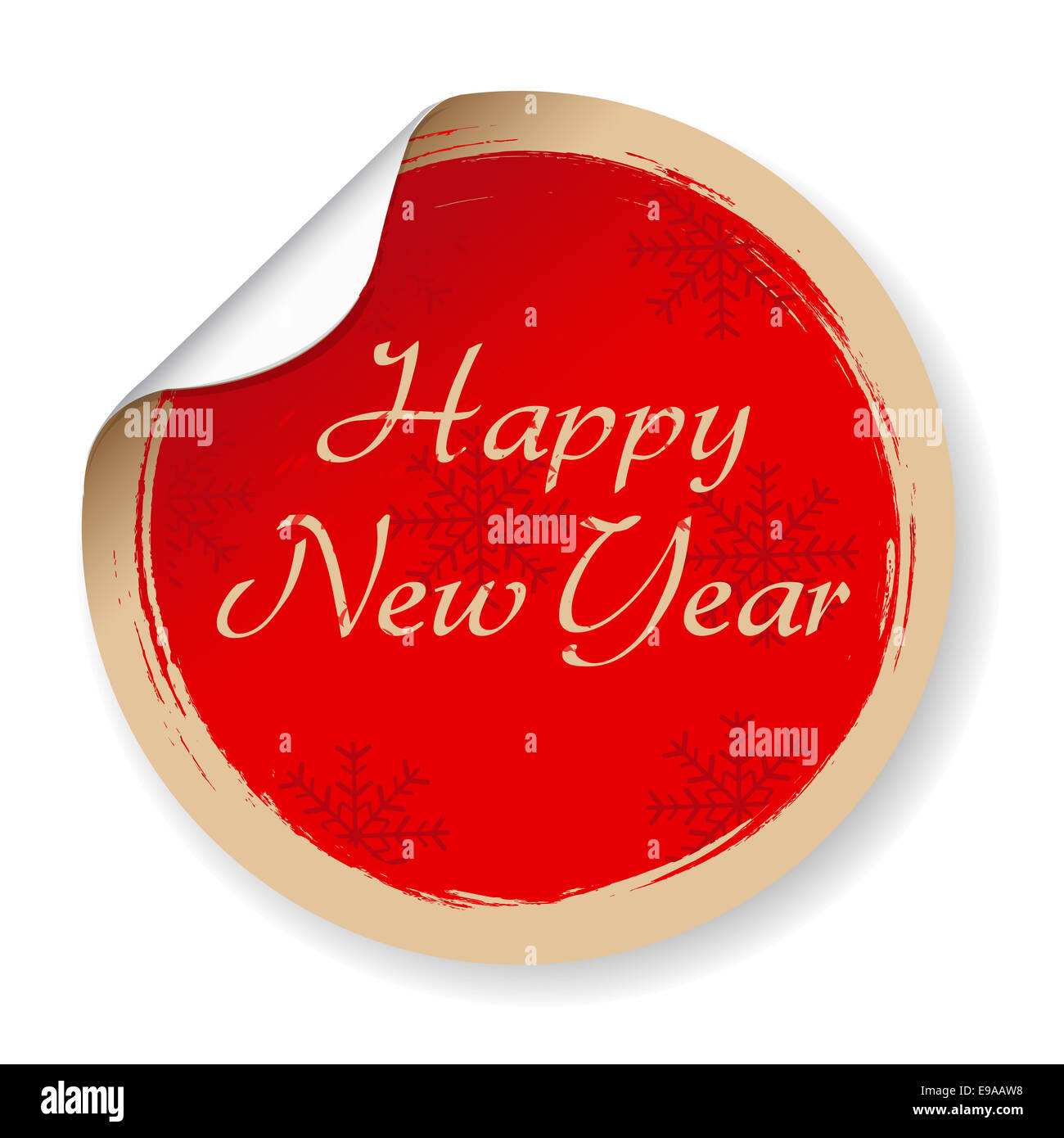 Vintage Happy New Year Label Stock Photo - Alamy