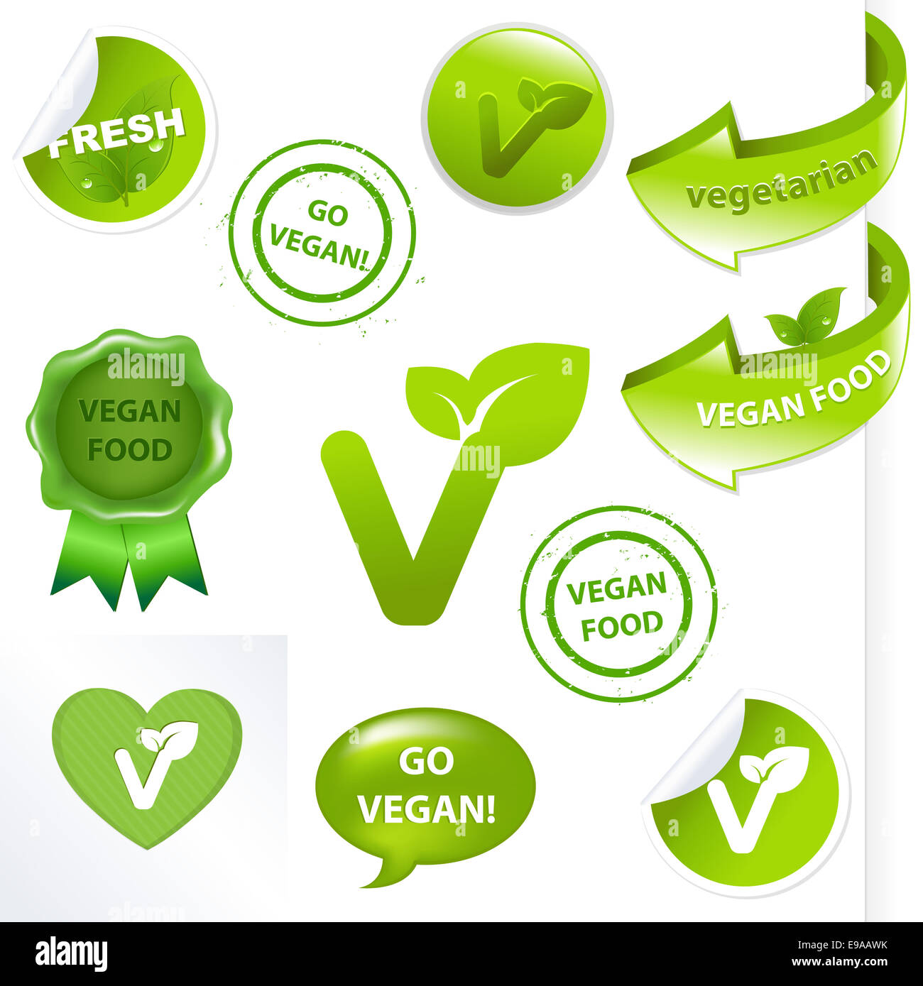 Vegan Elements Set Stock Photo - Alamy