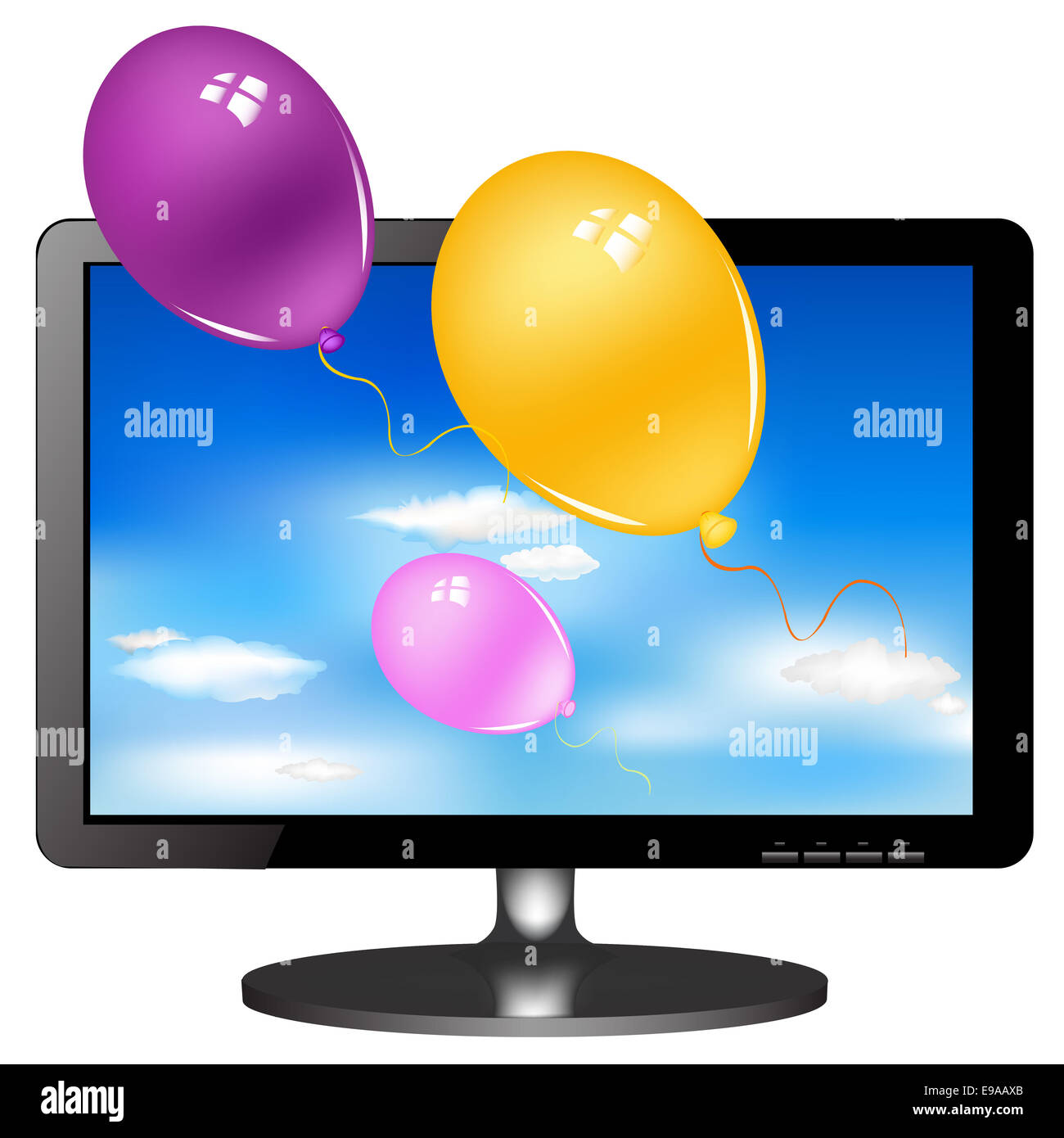 Lsd Tv Monitor With Balloons Stock Photo - Alamy