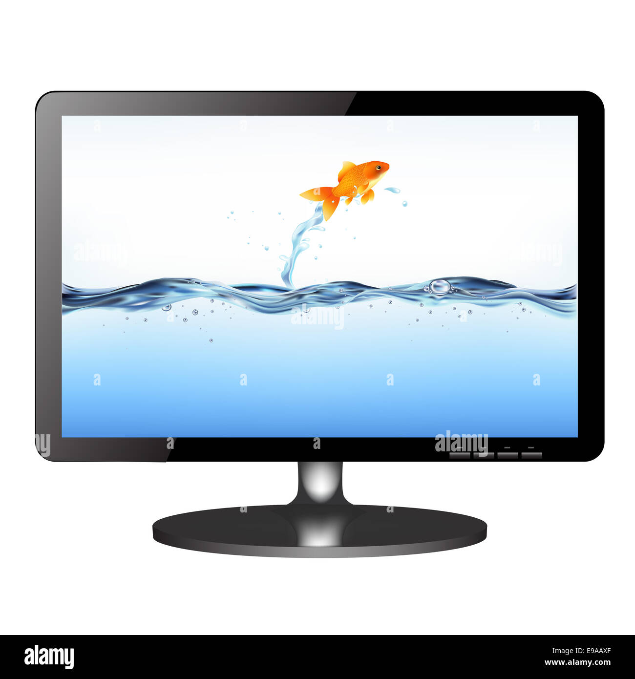 Lsd Tv Monitor With Jumping Fish Stock Photo - Alamy