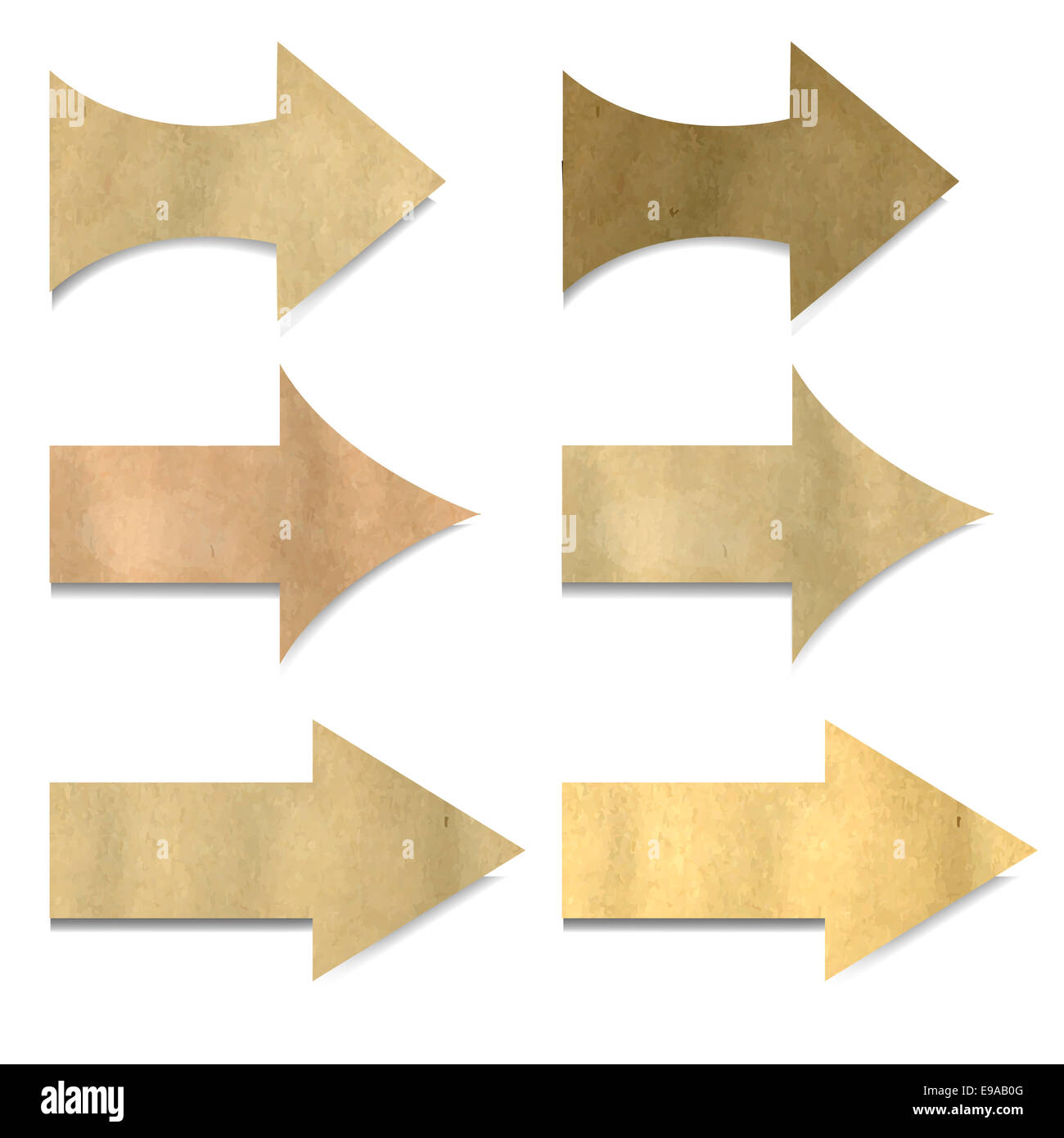 Old Paper Arrows Set Stock Photo - Alamy
