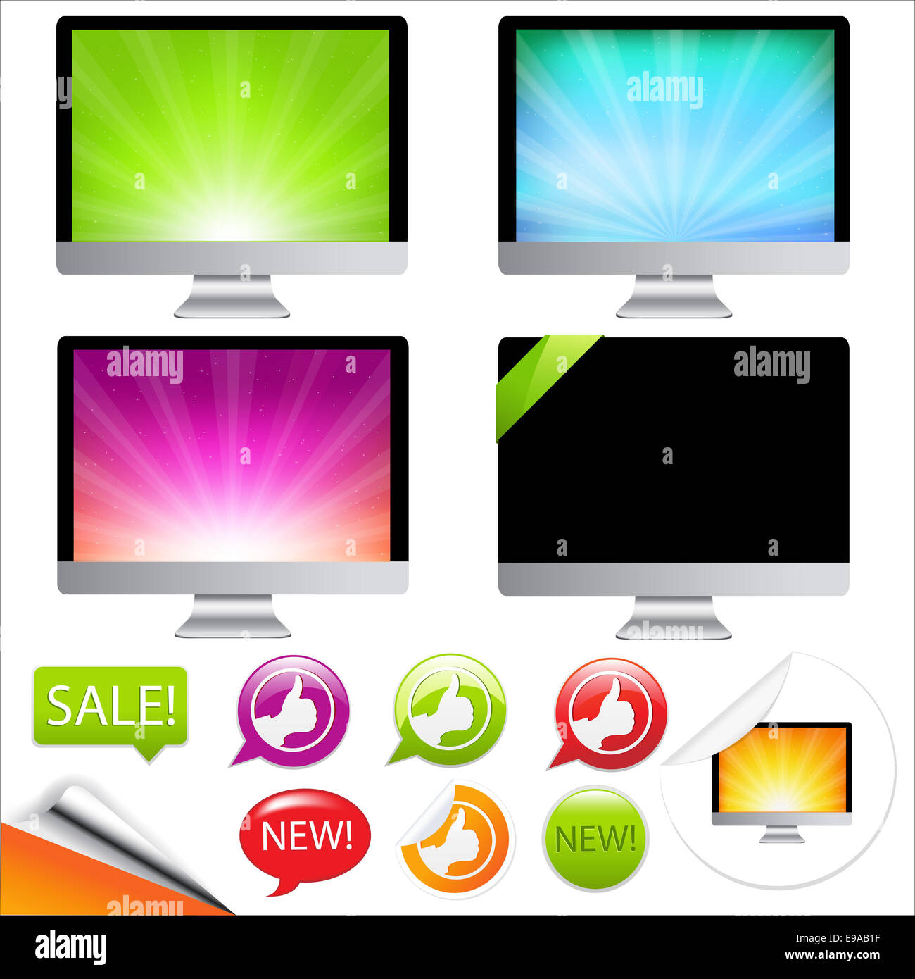 Tv monitor screen buttons set hi-res stock photography and images - Alamy