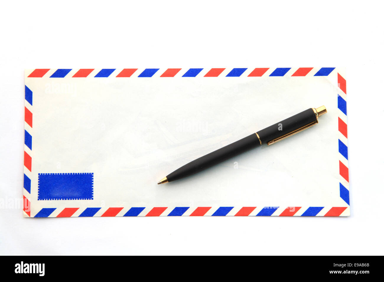 Envelope with Pen Stock Photo - Alamy
