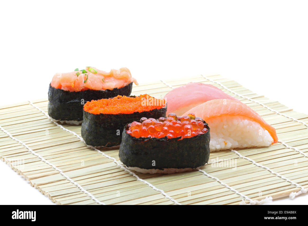 fresh seafood sushi set Stock Photo - Alamy