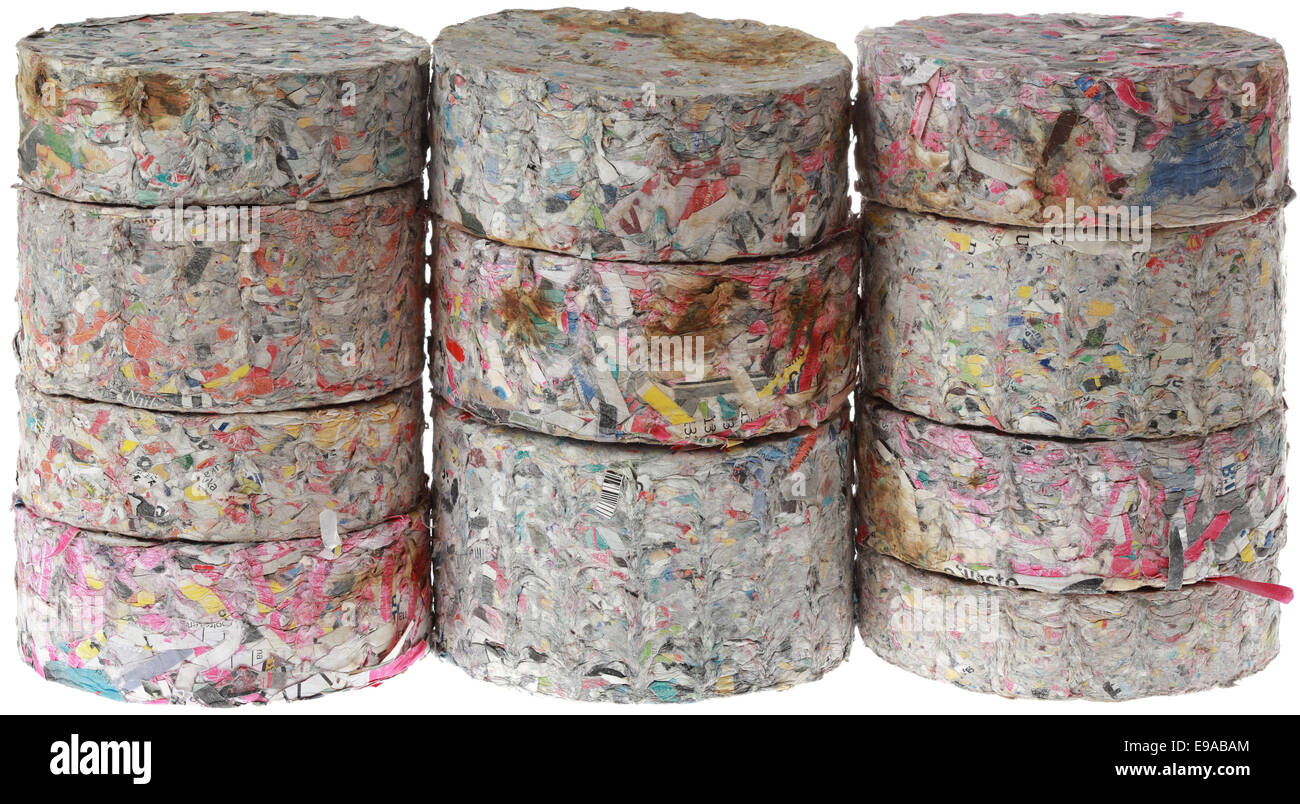 Paper Briquettes Isolated on White Background Stock Photo - Alamy