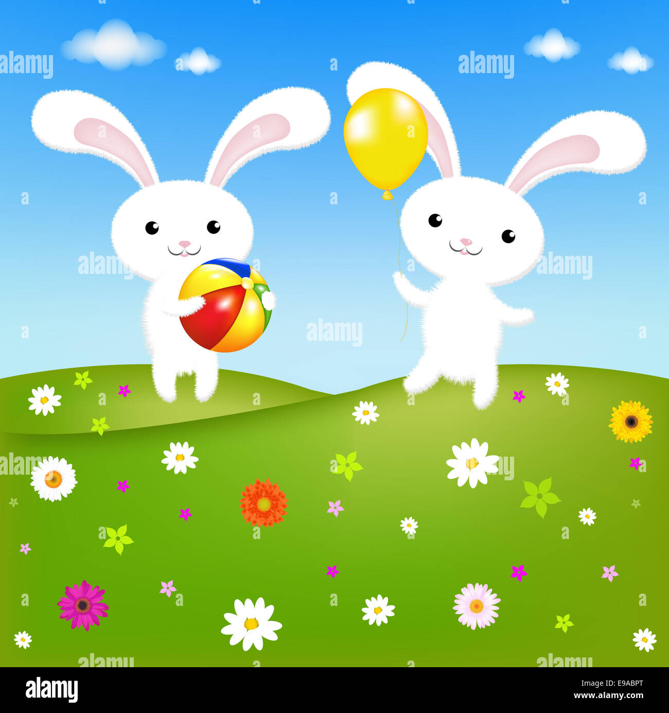 Floral rabbits hi-res stock photography and images - Alamy