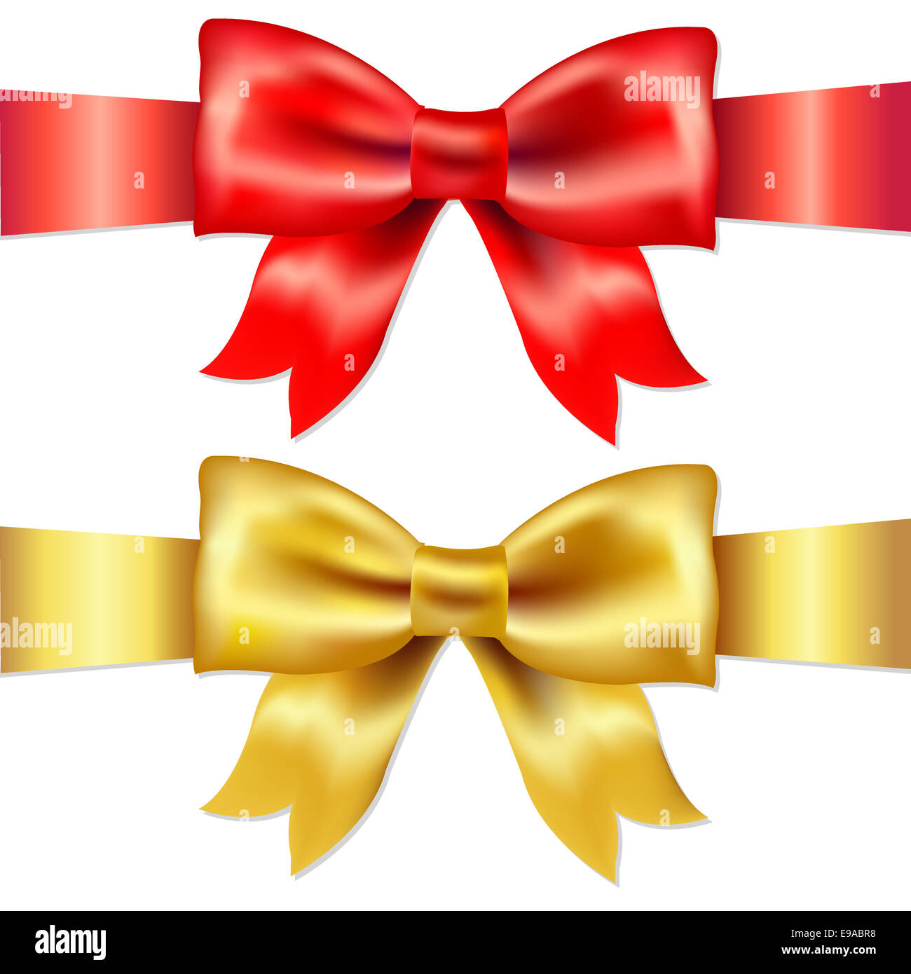 Red And Gold Gift Satin Bow Stock Photo - Alamy