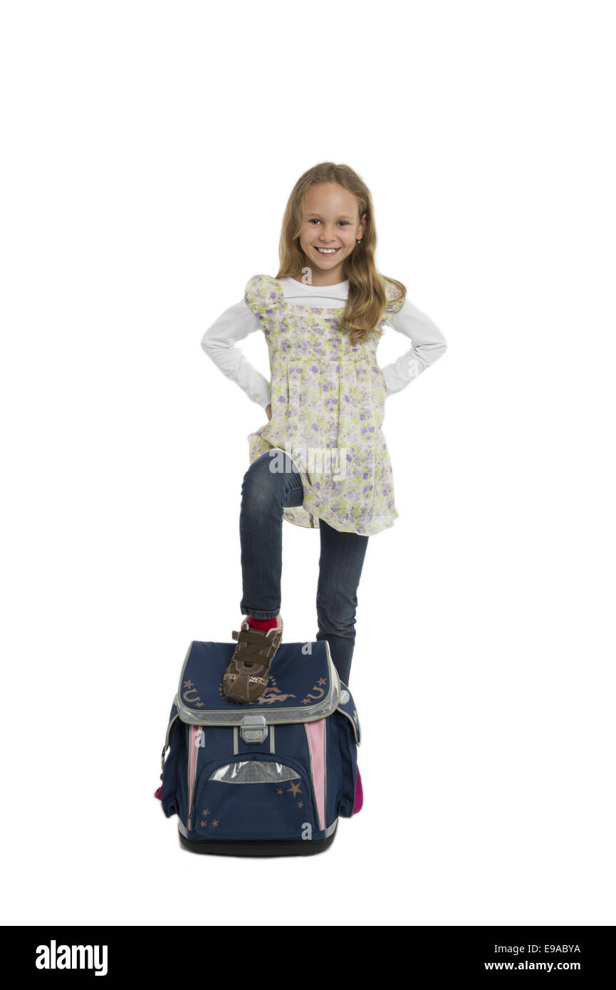 Student with a school bag Stock Photo - Alamy