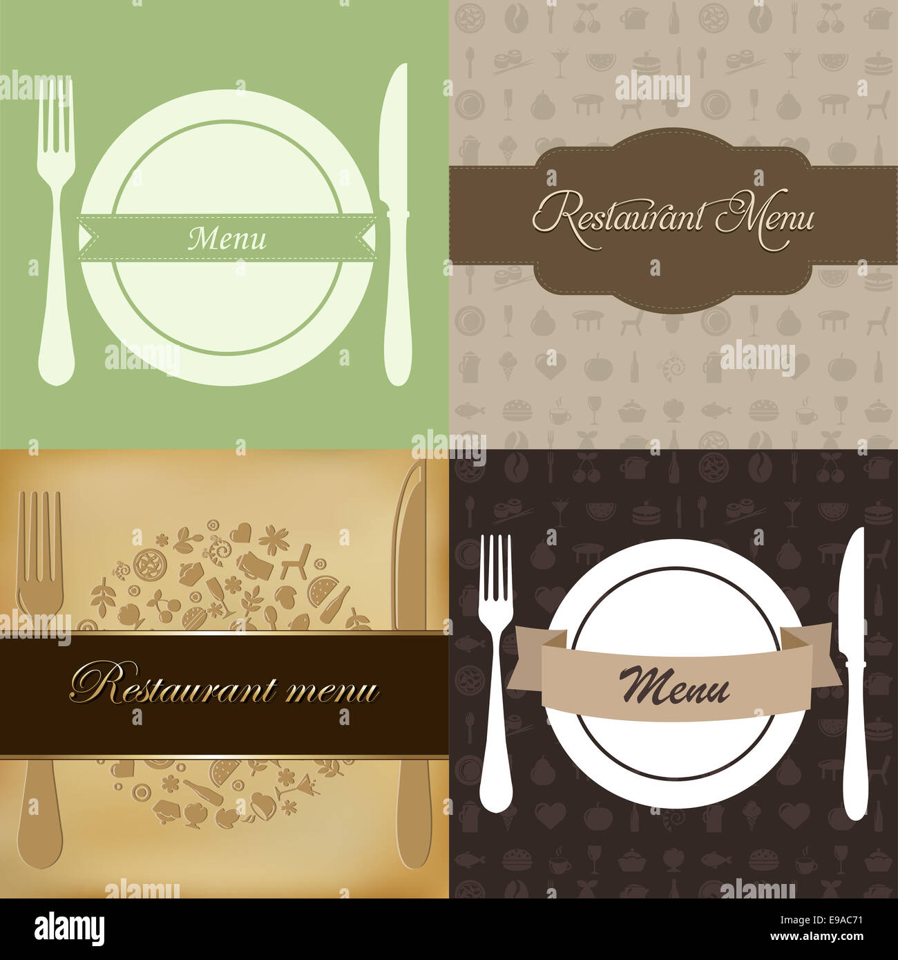 Restaurant Menu Set Stock Photo - Alamy