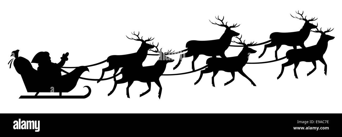 Santa Claus On Sledge Stock Photo - Alamy