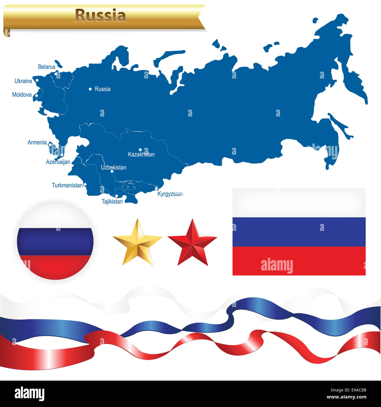 Russian federation map hi-res stock photography and images - Alamy