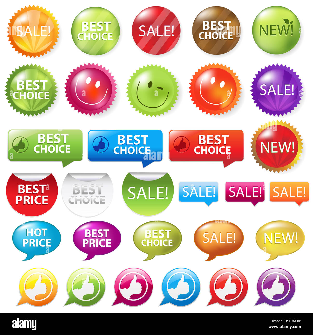 Set sale badges speech hi-res stock photography and images - Alamy