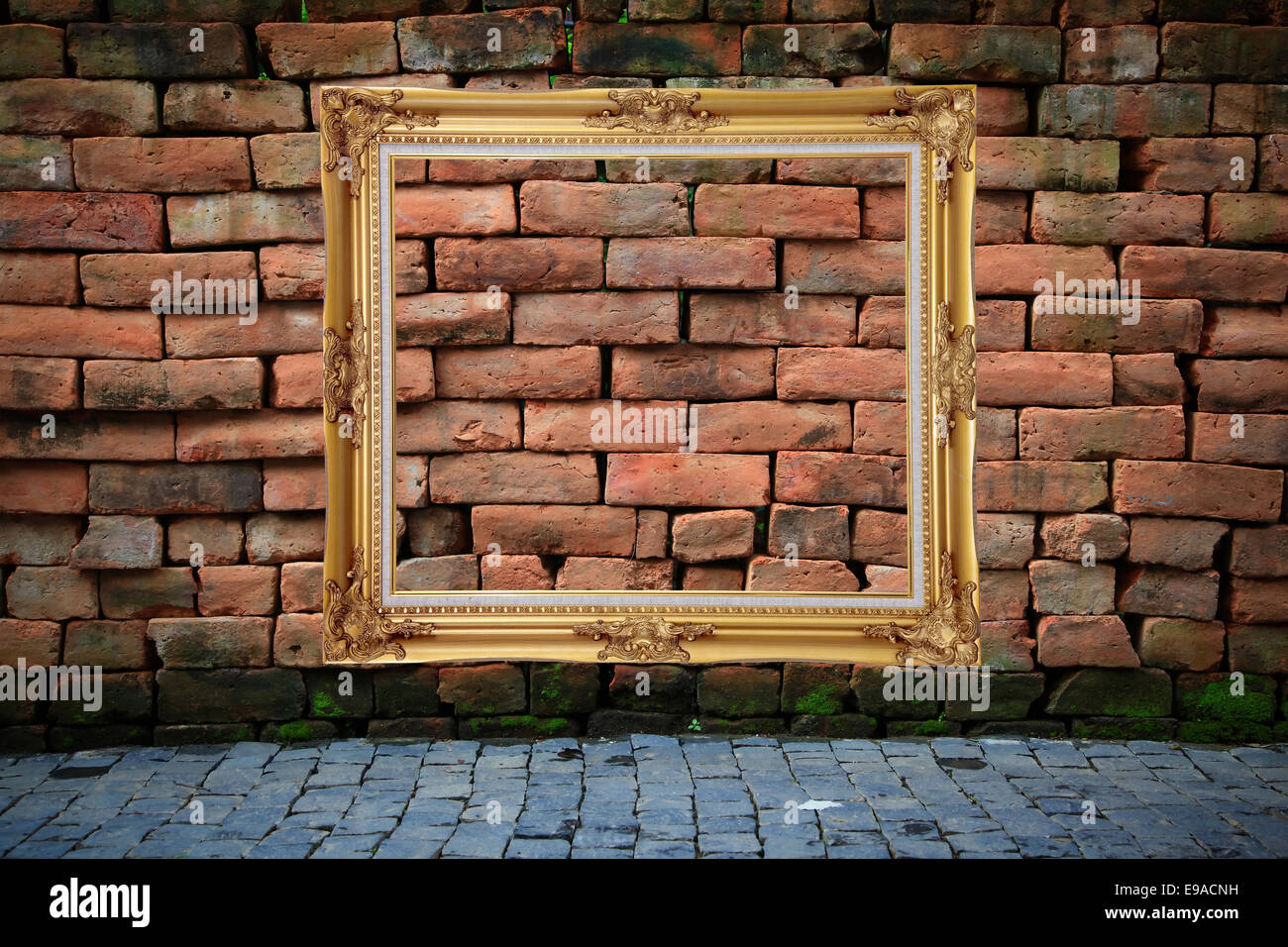 vintage photo frame hanging in room Stock Photo - Alamy