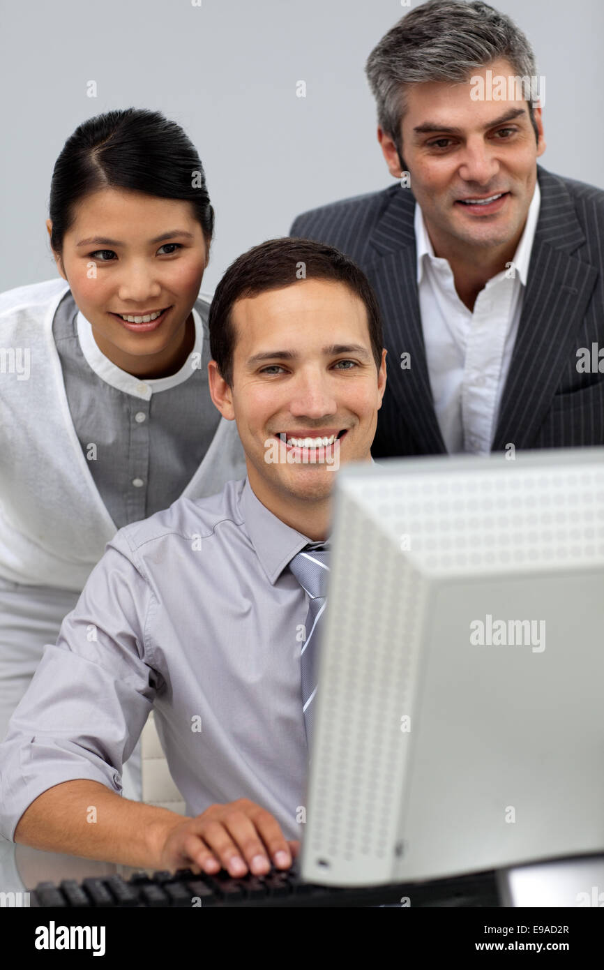 Diverse business partners working together Stock Photo - Alamy