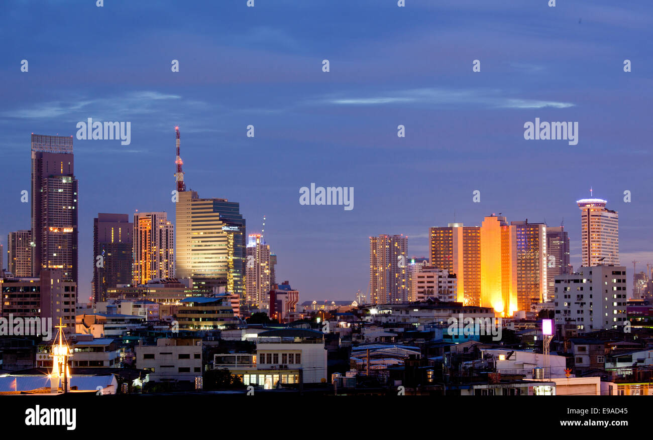 Bangkok Downtown at dusk Stock Photo - Alamy