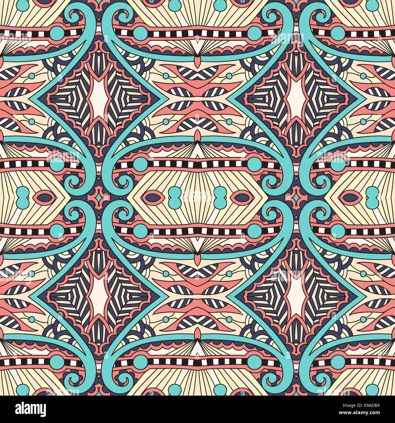 seamless geometry vintage pattern, ethnic style ornamental backg Stock ...