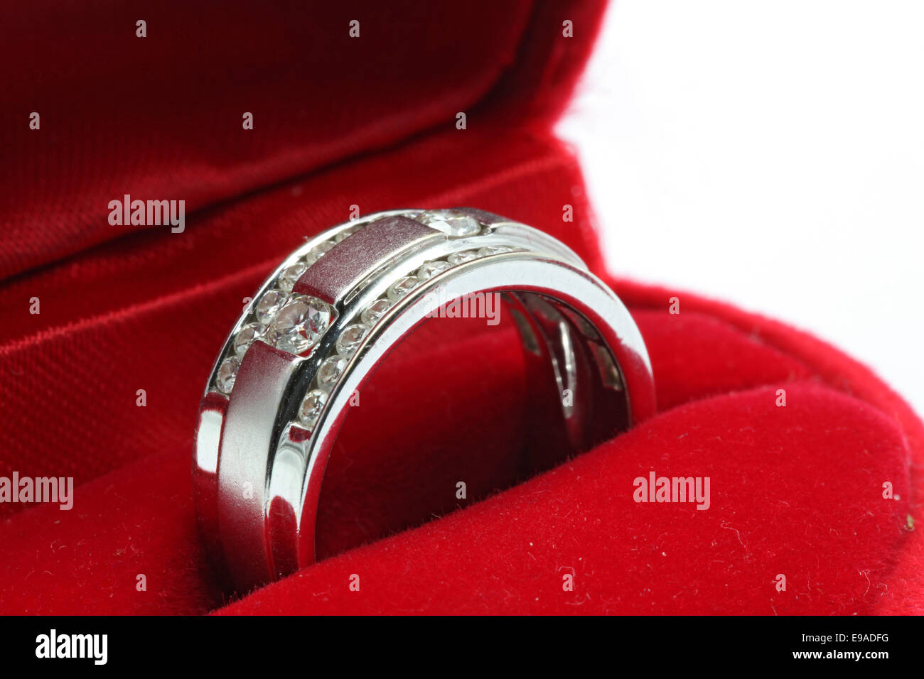 Wedding Diamond Ring in Red Box Stock Photo - Alamy