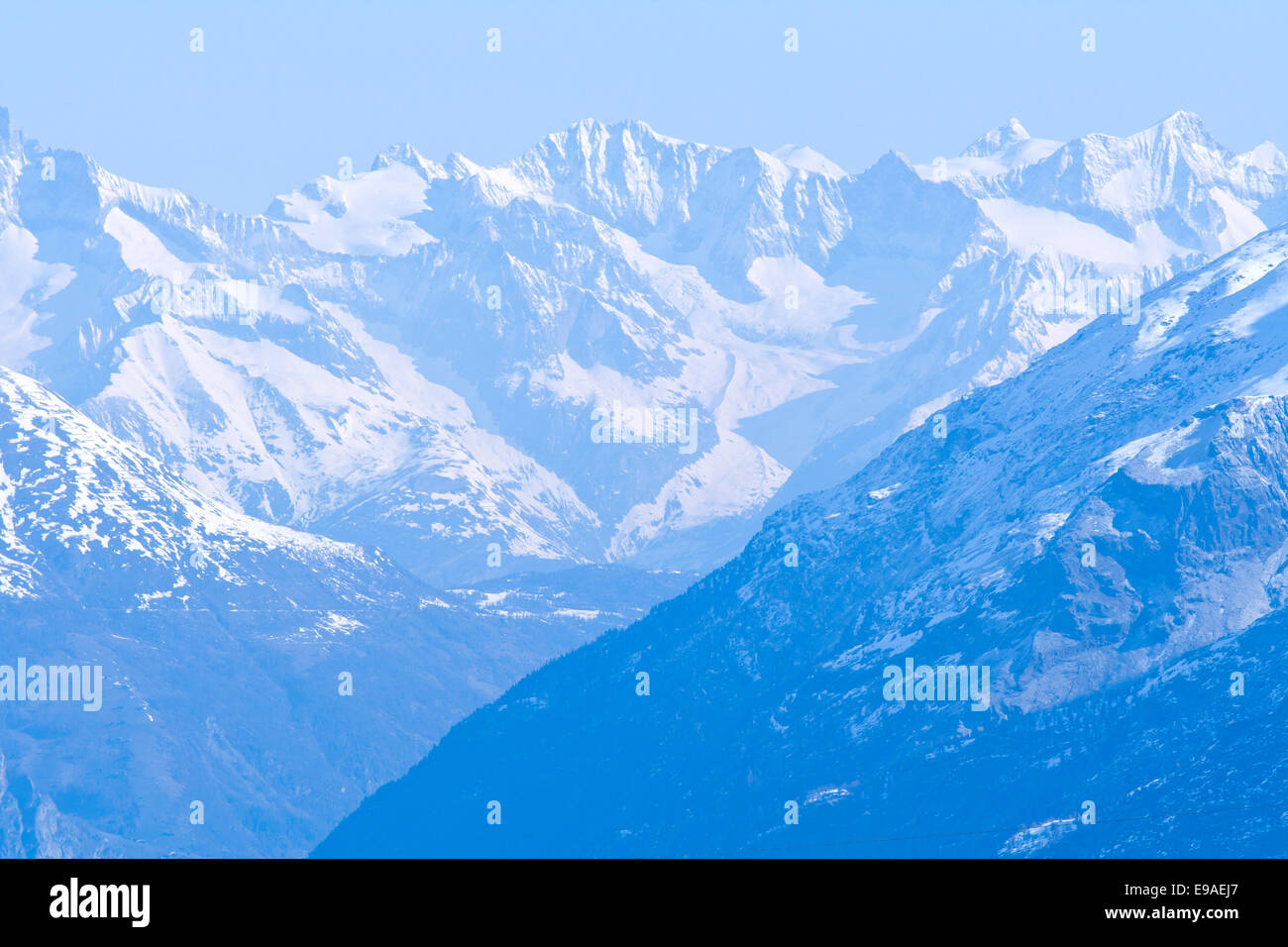 Snow Mountain Range Landscape Stock Photo - Alamy