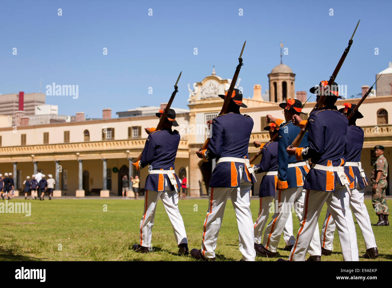 guards in historic uniform during the Key Ceremony at the Castle of ...