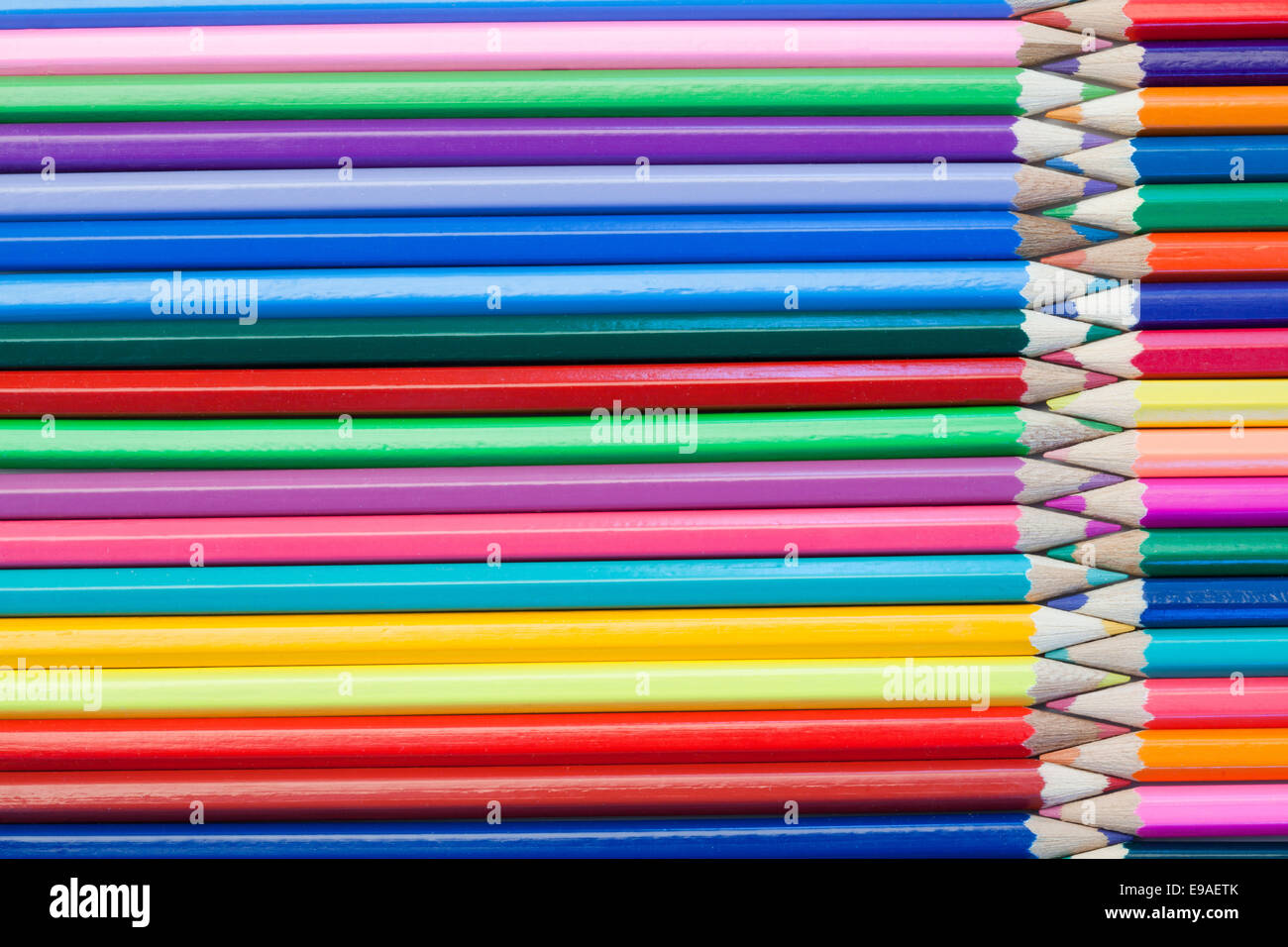 Joined color pencils Stock Photo - Alamy