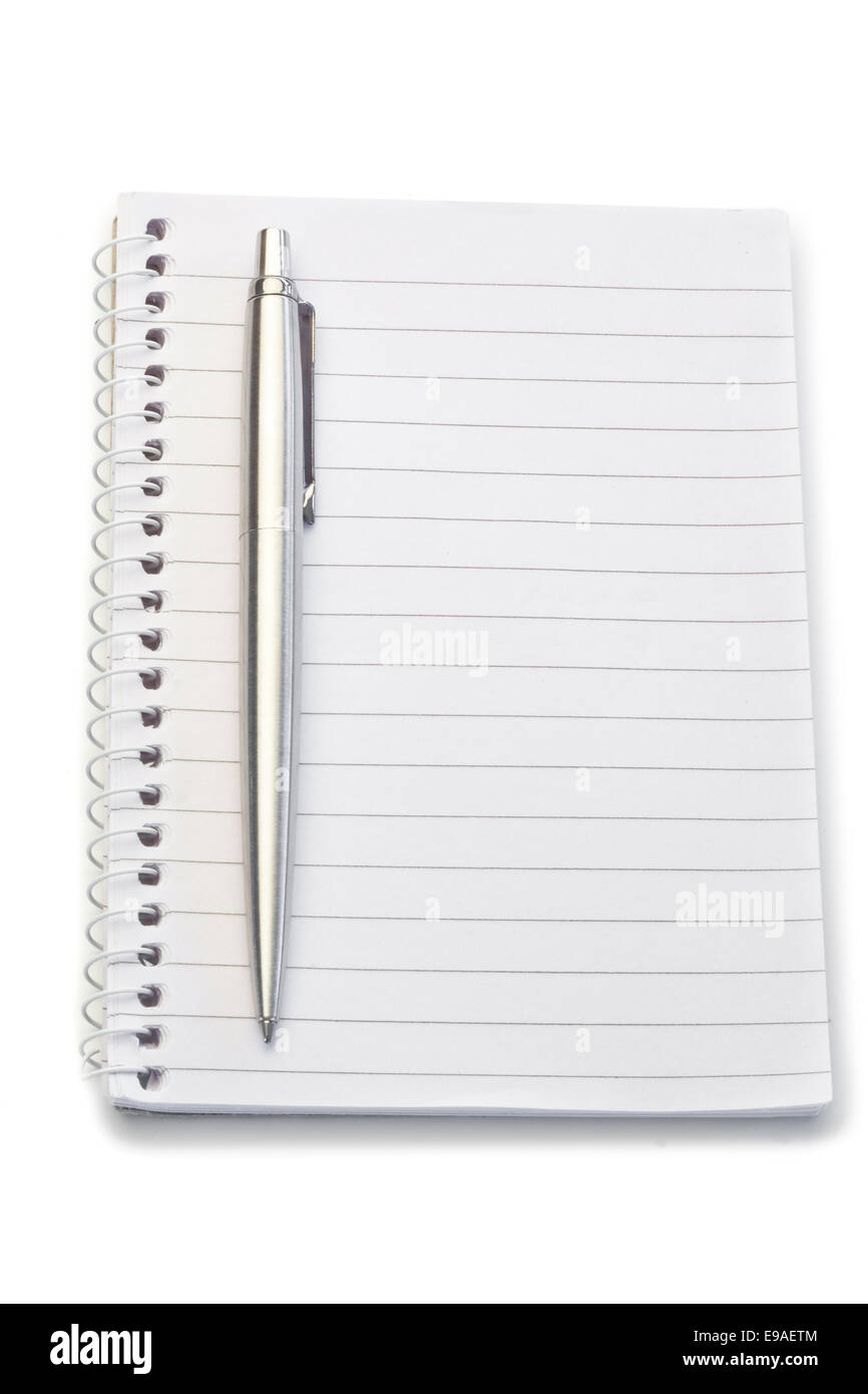 Notebook and pen Stock Photo - Alamy