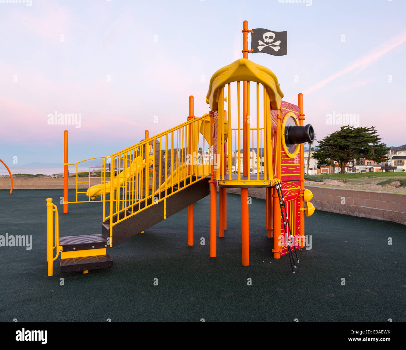 Pirate ship children climbing frame Stock Photo - Alamy