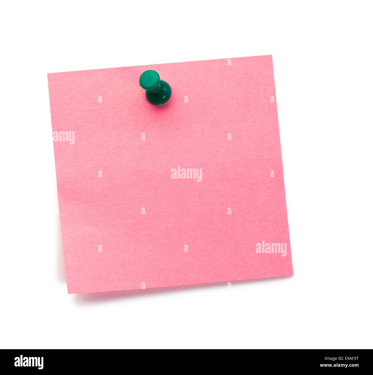Pink post-it with drawing pin Stock Photo - Alamy
