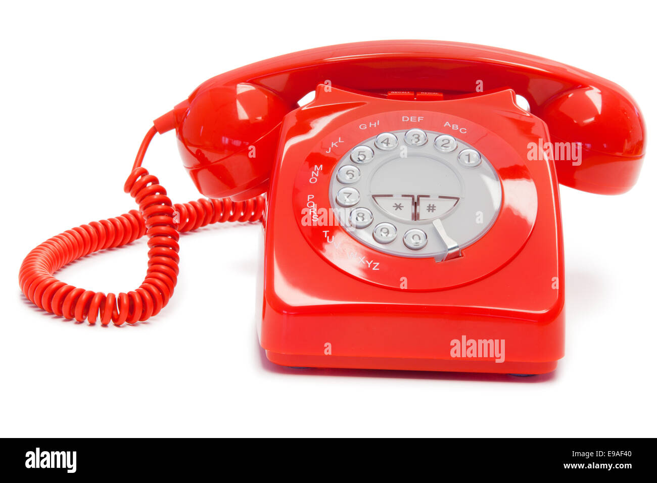Antique red telephone Stock Photo - Alamy