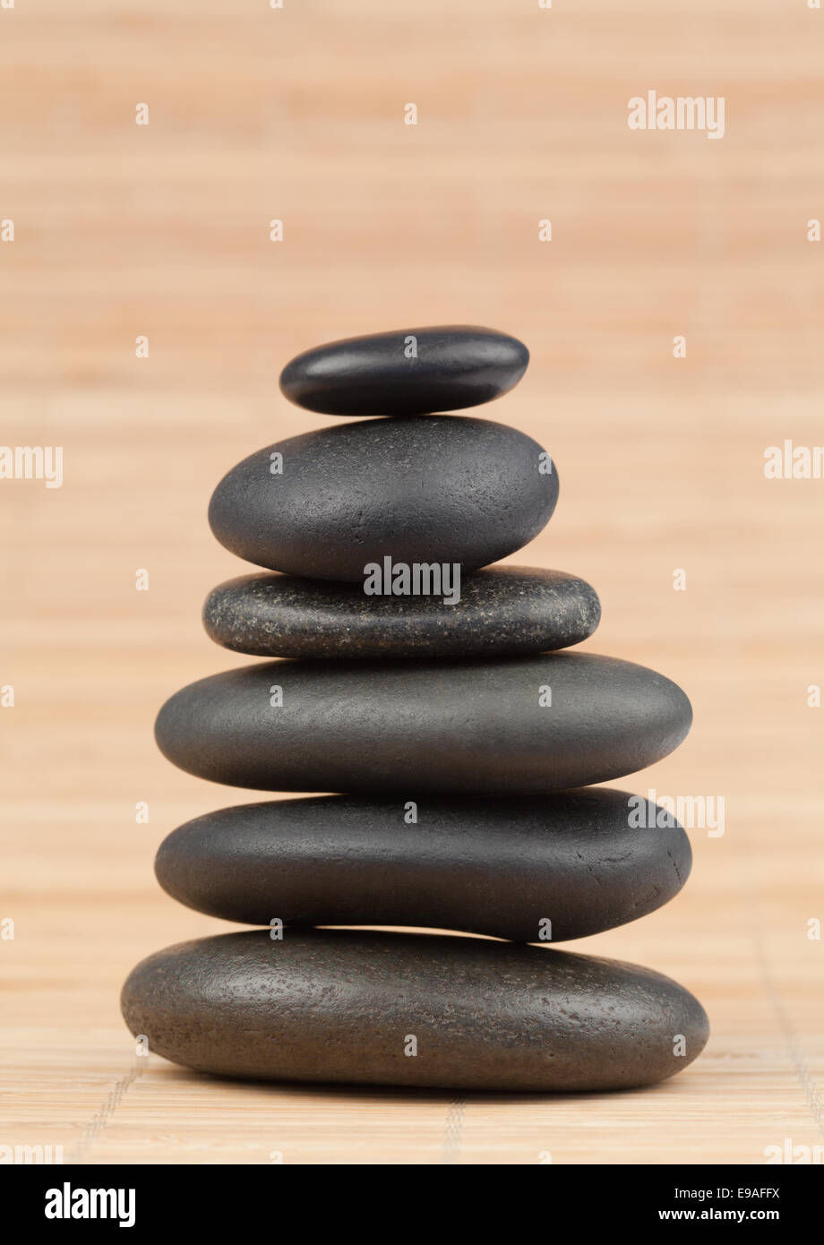 Round smooth pebbles stack close up Stock Photo - Alamy