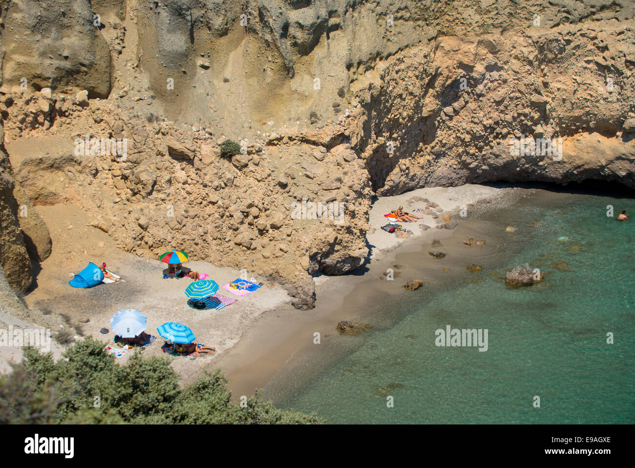 the beautiful bay and beach of tsigrado at milos island greece Stock ...
