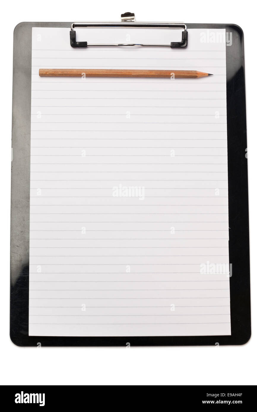 Pencil on the top of note pad Stock Photo - Alamy