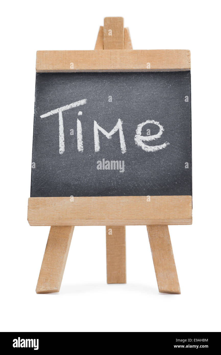 Chalkboard with the word time written on it Stock Photo - Alamy