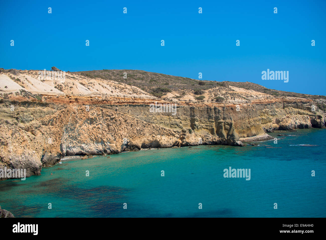 the beautiful bay and beach of tsigrado at milos island greece Stock ...