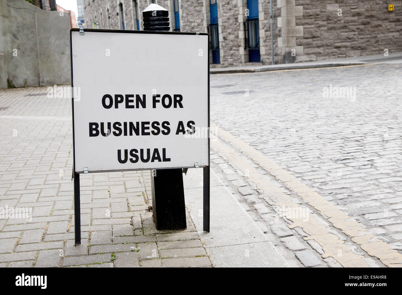 Blank Open for Business Sign in Urban Setting Stock Photo - Alamy