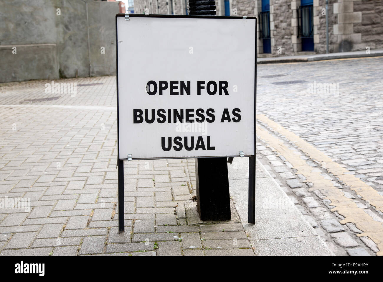 Blank Open for Business Sign in Urban Setting Stock Photo - Alamy