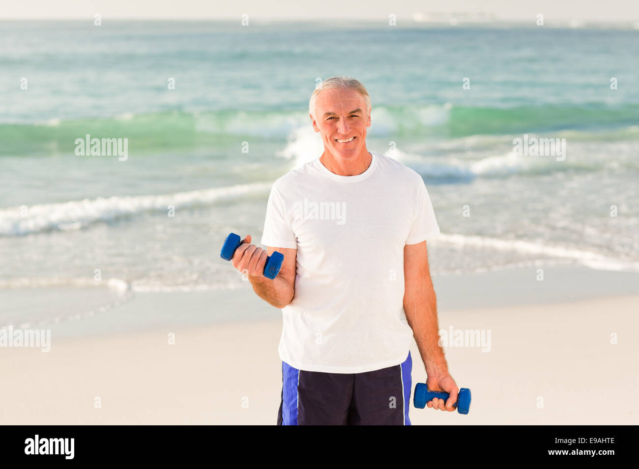 Senior man doing his exercises Stock Photo - Alamy