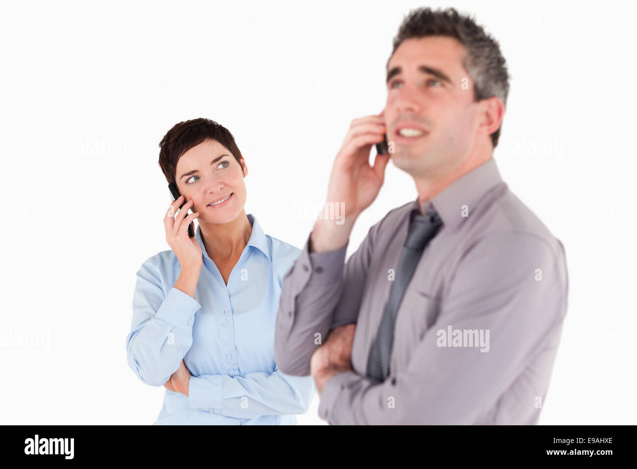 Office workers making a phone call Stock Photo - Alamy