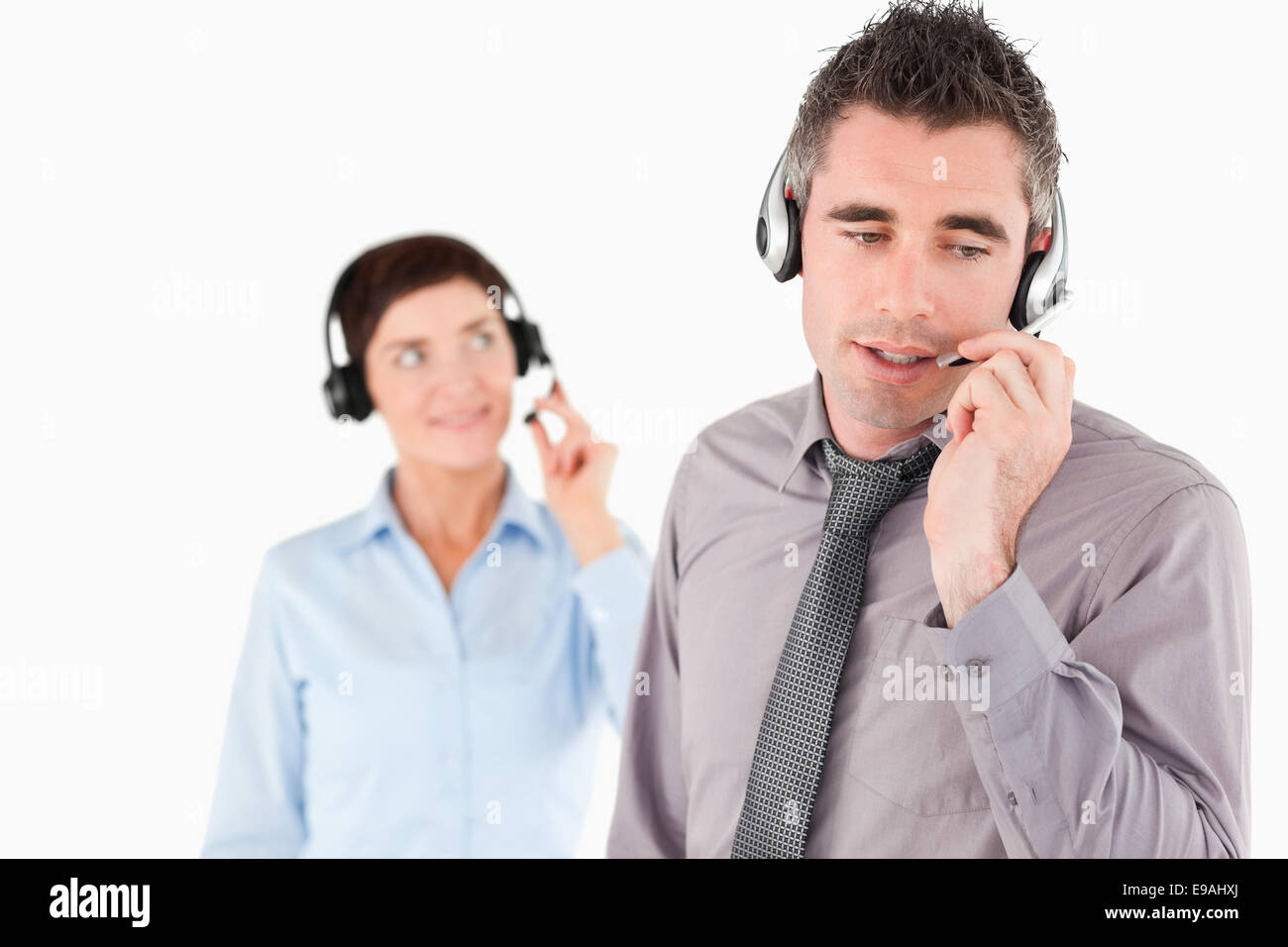 Headsets and workers hi-res stock photography and images - Alamy