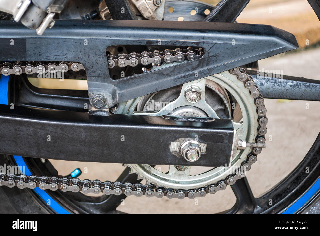 Sport Bike's Chain on Rear Wheel Stock Photo - Alamy