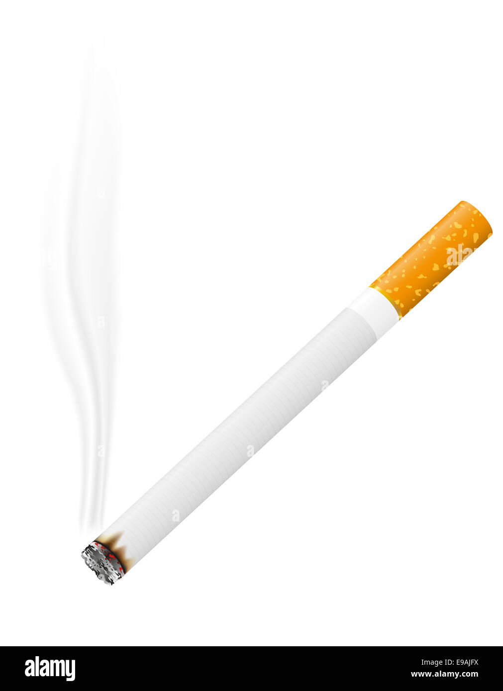 burning cigarette illustration isolated on white background Stock Photo ...
