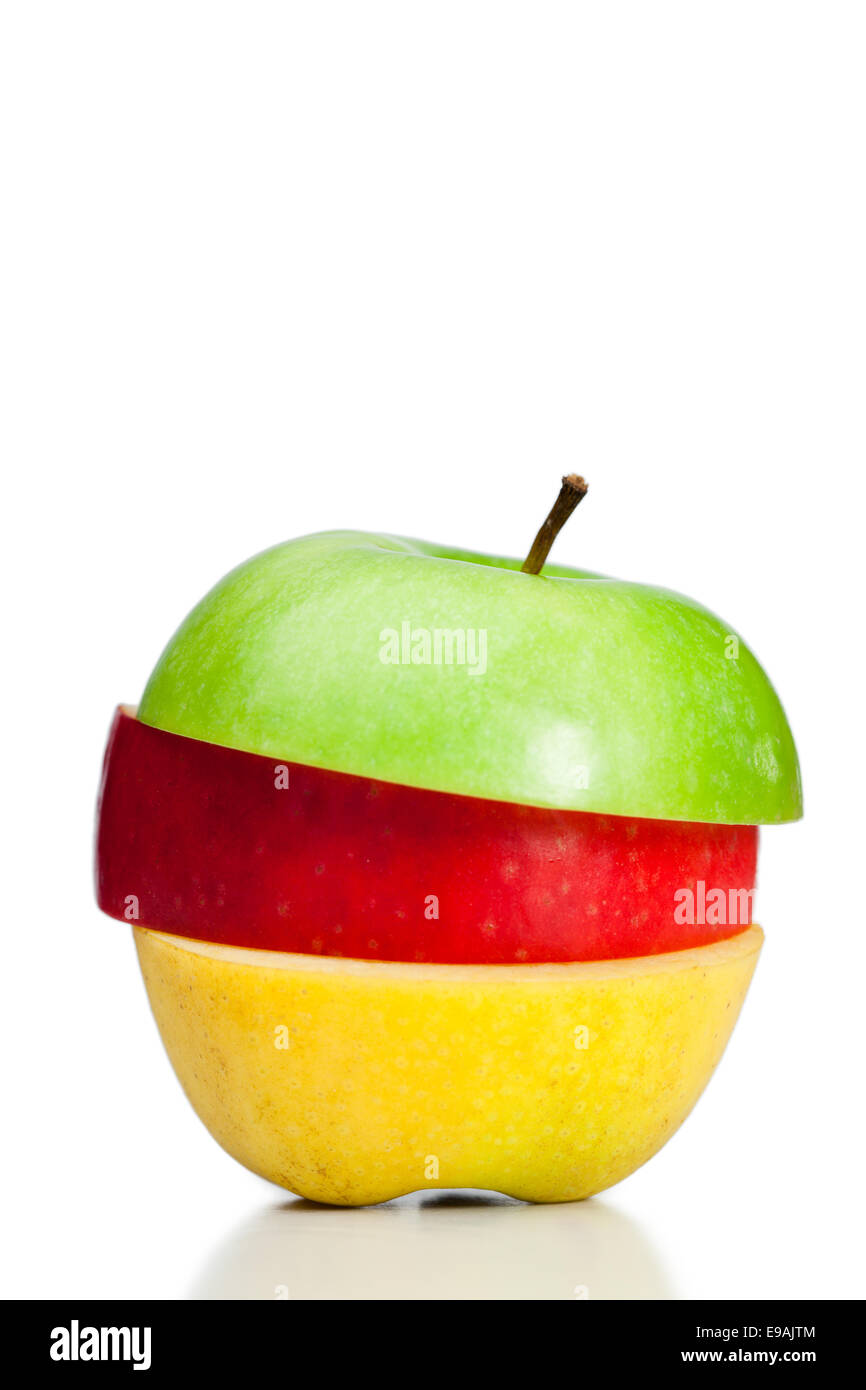 Combination of green, yellow and red apples Stock Photo - Alamy