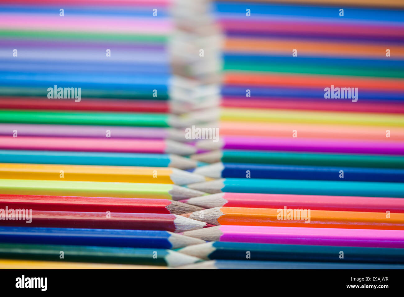 Rows of color pencils Stock Photo - Alamy