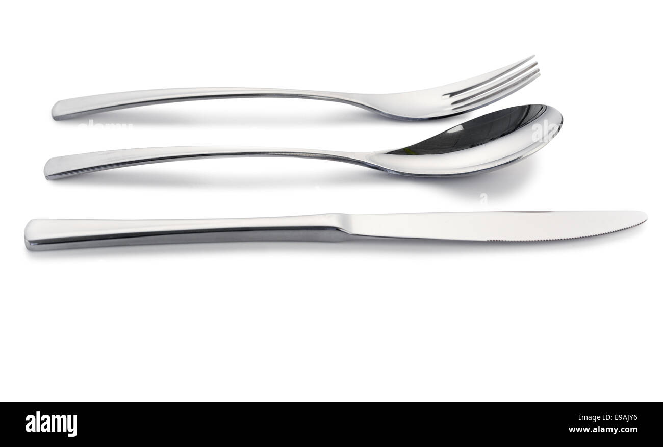 Horizontal cultery on a white background Stock Photo - Alamy